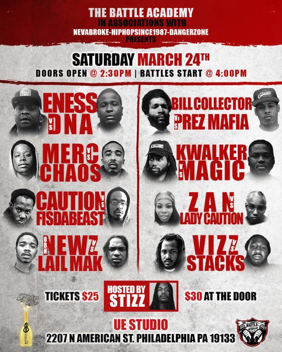 The Battle Academy Presents: E.Ness Vs. DNA (Ticket Link) | Home of Hip ...