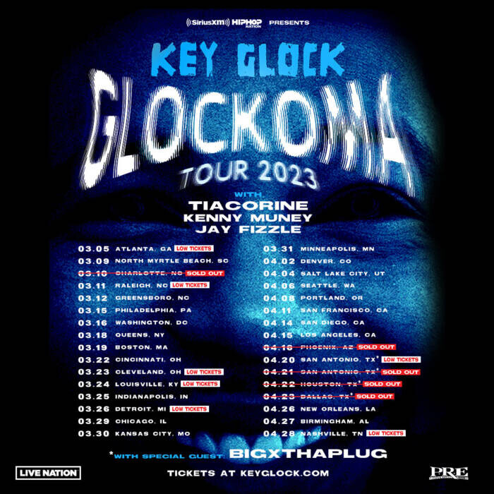 Key Glock Welcomes TiaCorine to “Glockoma Tour,” Along with Kenny Muney ...