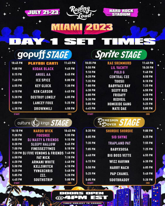 Rolling Loud Miami Announces Set Times For Festival This Weekend Home
